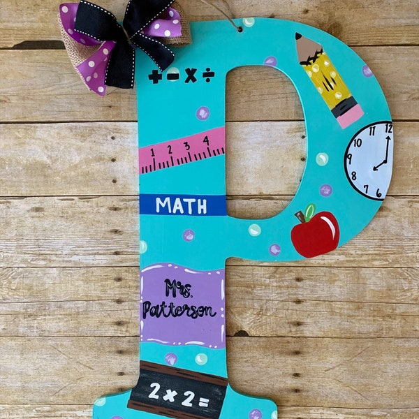Math Teacher Door Hanger - Etsy