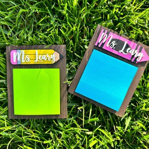 Teacher Sticky Note Holder, Personalized Teacher Gift, Custom Teacher ...