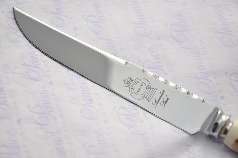 6 Pairs Genuine Stag/antler Handle Steak Knives & Three Prong Forks in ...