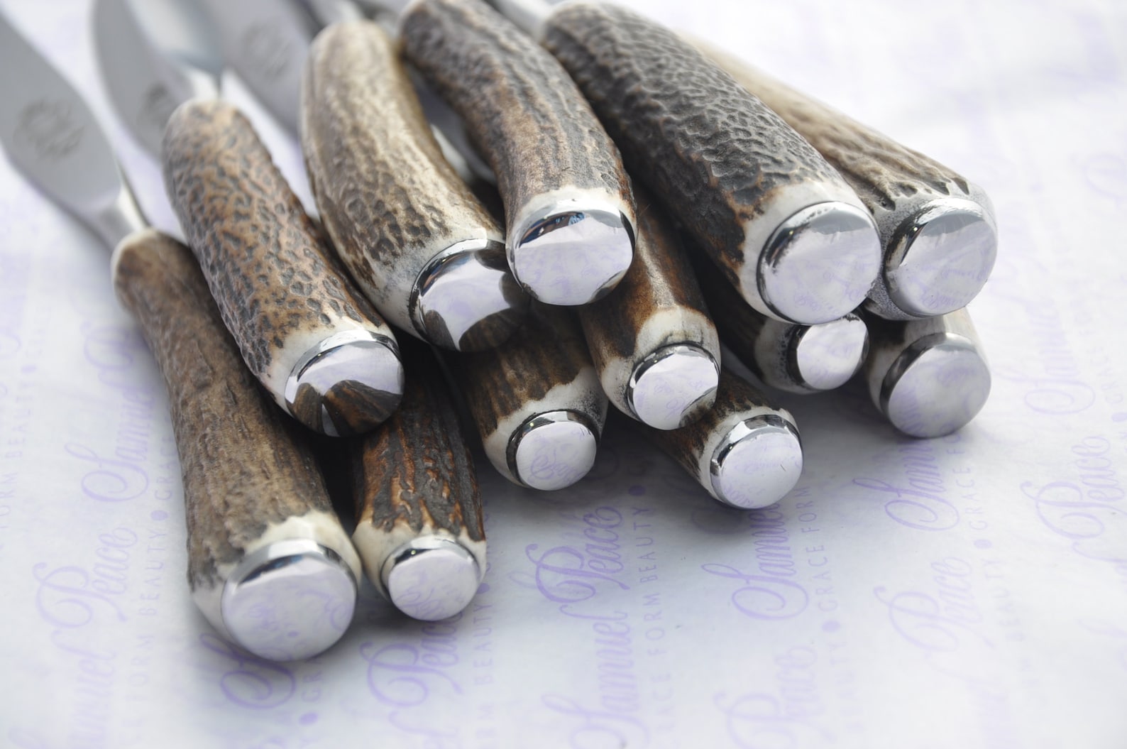 12 Twelve Genuine Stag/antler/horn Handle Steak Knives - Etsy