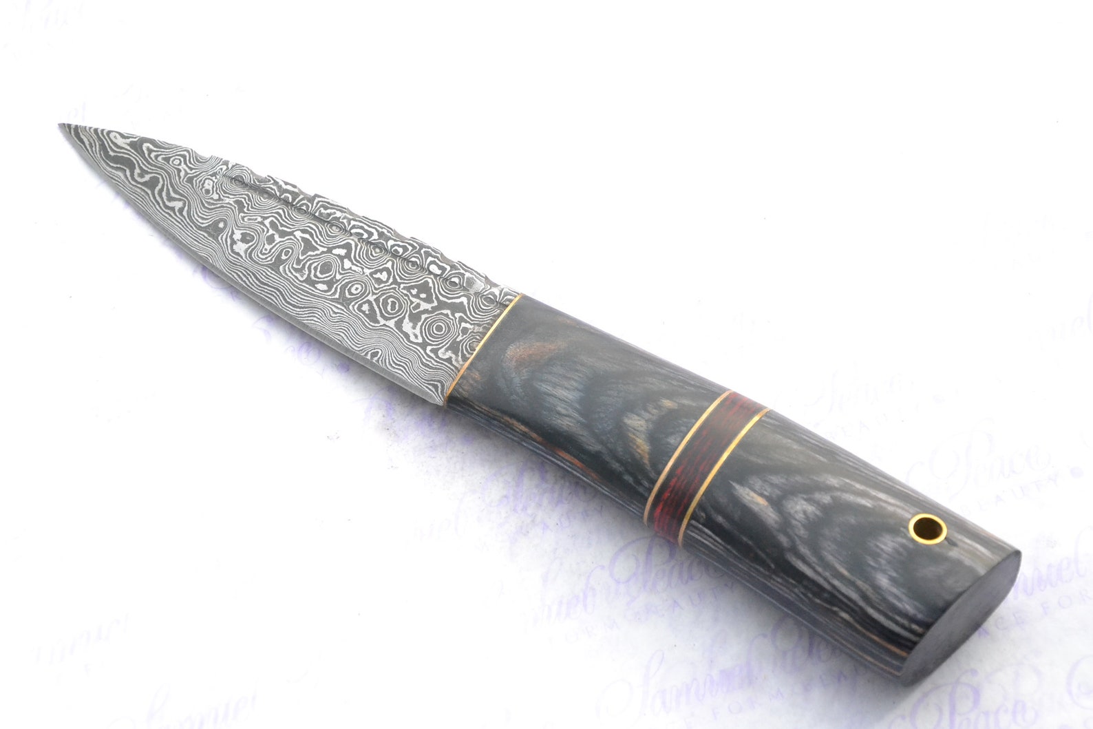 The Thin Red Line Scottish Sgian Dubh Damascus Steel Made in - Etsy