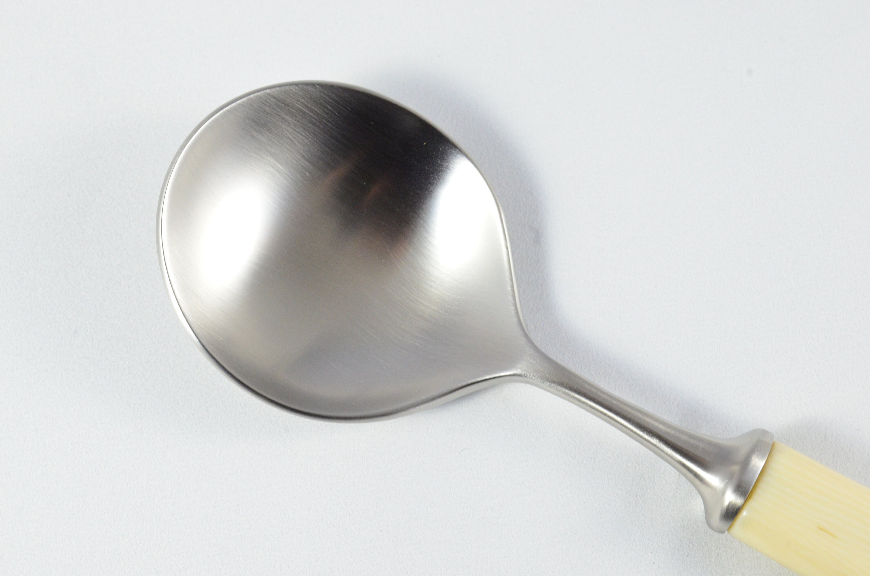 New Fantastic Genuine Cream Handle Soup Spoon Brushed Finish Made in ...