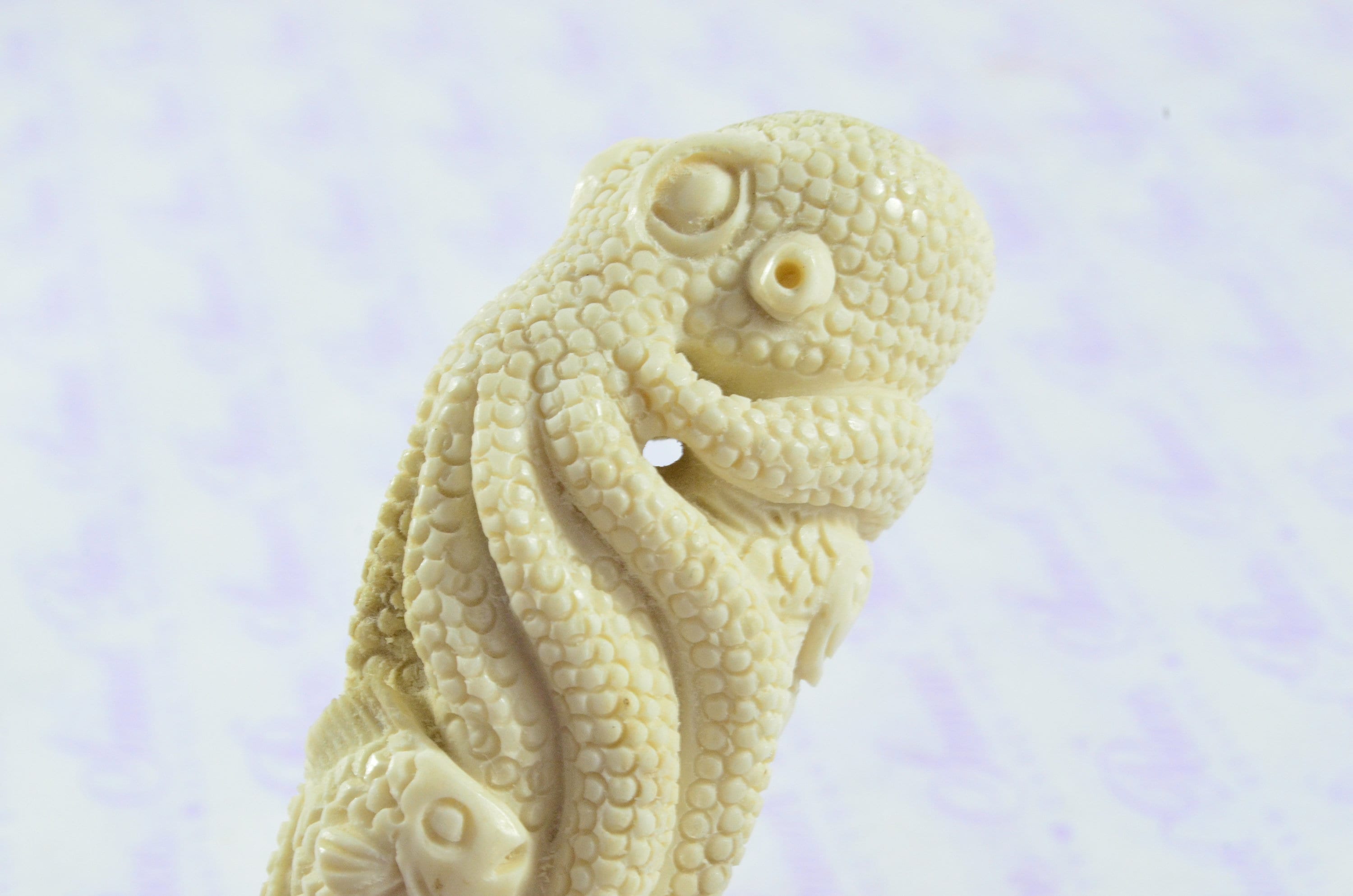 Fantastic Hand Carved Octopus Walking Stick Cane Top Handle Stag Antler ...