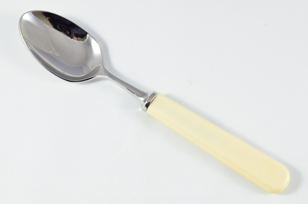 New Fantastic Genuine Cream/white Handle Table/serving Spoon Made in ...