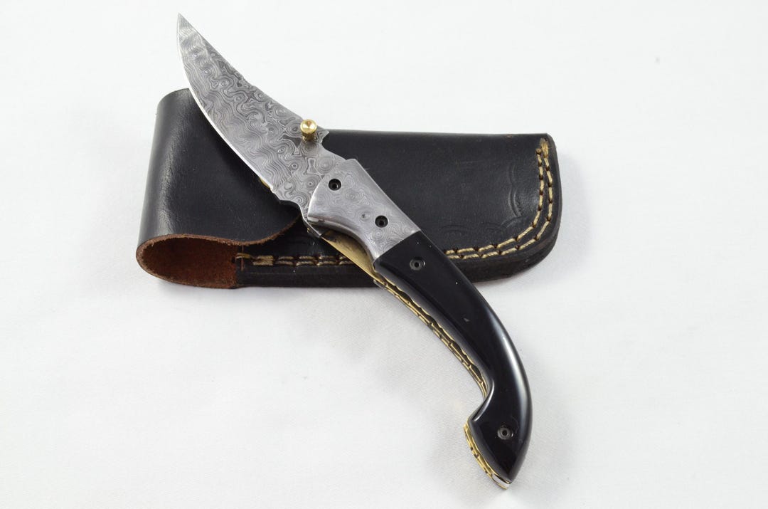 Fantastic Water Buffalo Damascus Steel Sheffield Made Pen/pocket Knife ...