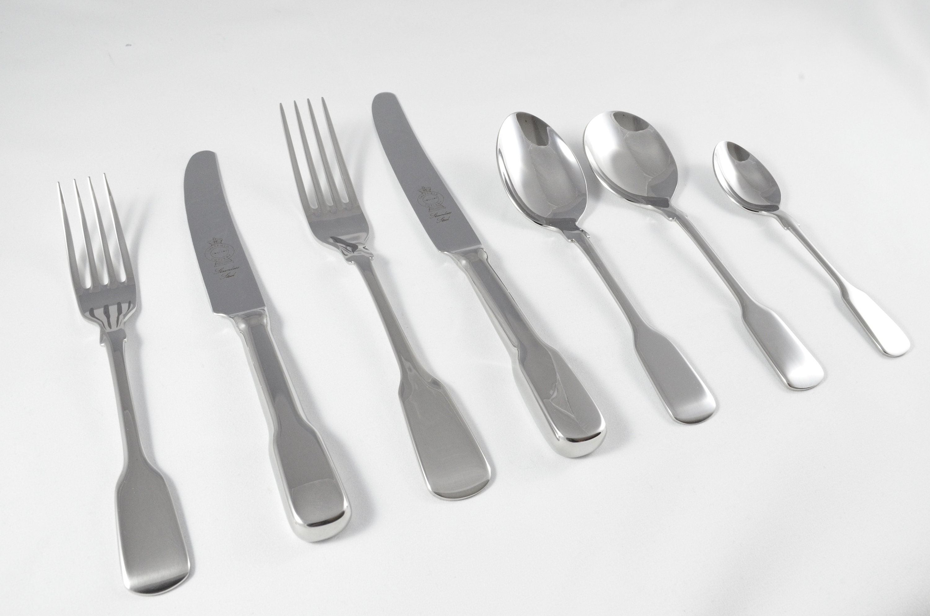 New Old English Fiddle Pattern 7 Piece Place Setting Made in - Etsy