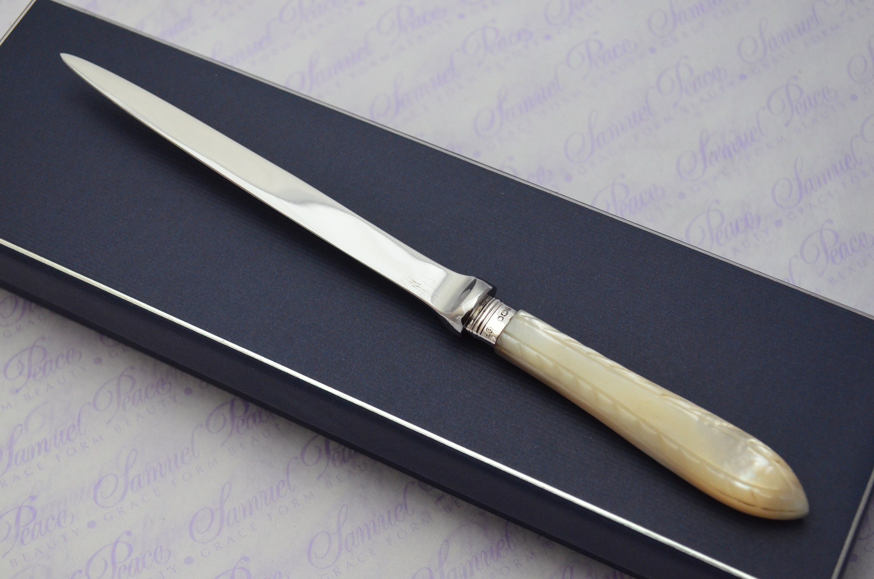 Genuine Mother of Pearl Handled Letter Opener Silver Ferrule - Etsy