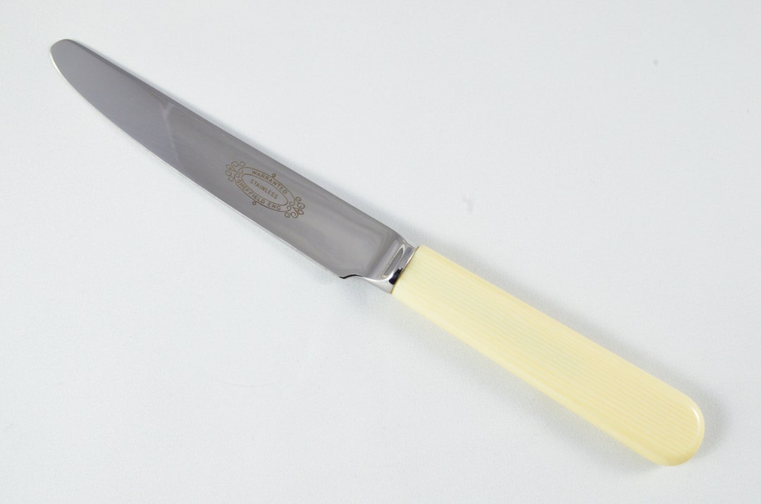 New Fantastic Genuine Cream/white Handle Dessert Knife Made in ...