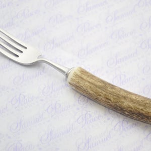 1 Pair Genuine Stag/antler Handle Steak Knife & Fork Made in Sheffield ...