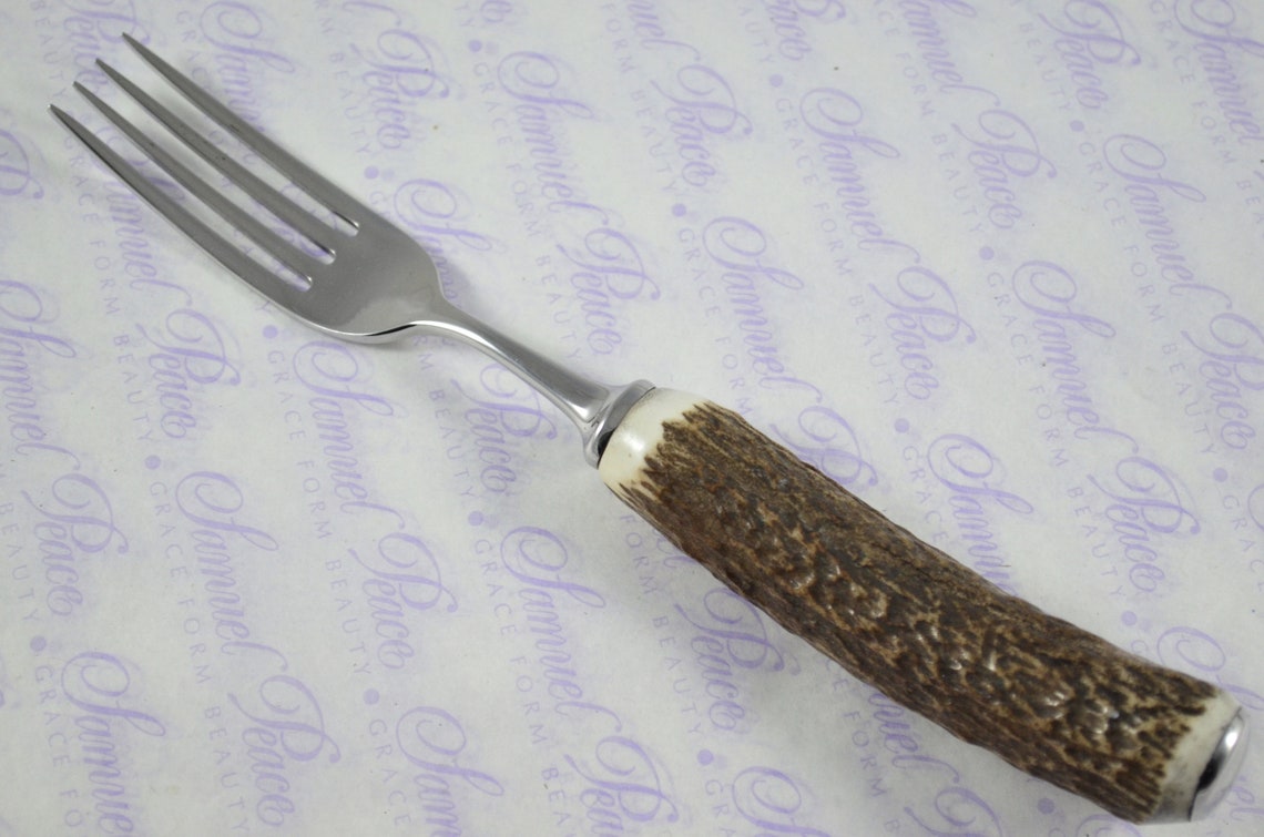 Six Genuine Stag/antler Handle Table Forks Boxed Made in Sheffield ...