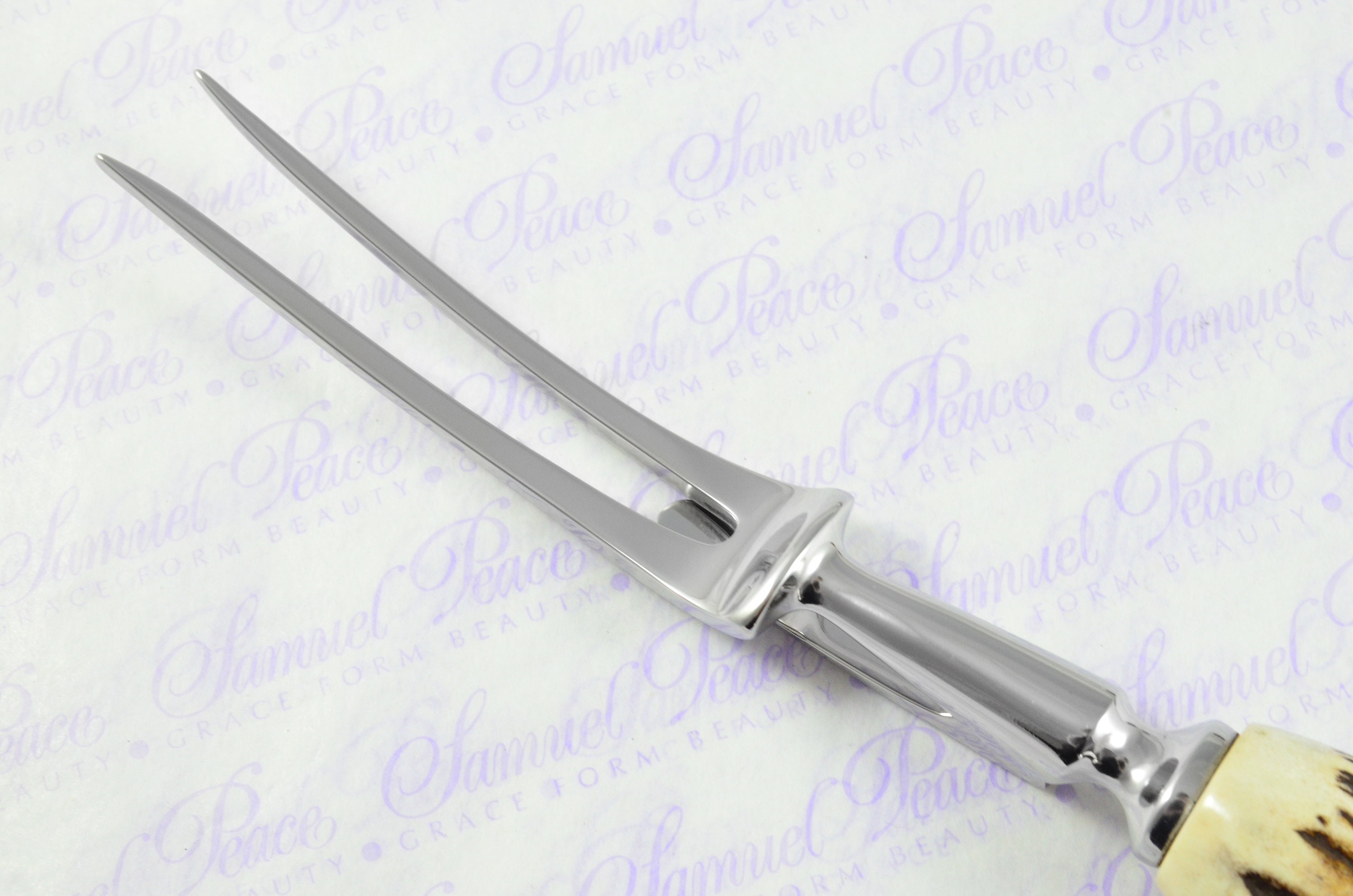 Genuine Stag/antler Handle 3 Piece Carving Set Cased Made in Sheffield ...