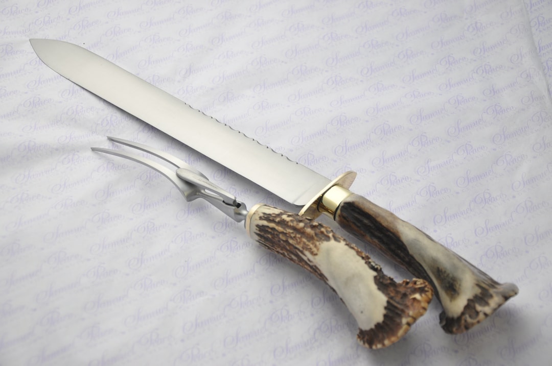 Rare Sambar Stag Huge Sword Genuine Stag/antler/horn Handle 2 Piece ...