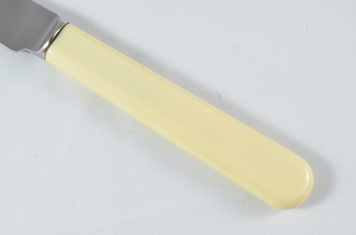 New Fantastic Genuine Cream Handle Table Knife Brushed Finish Made in ...