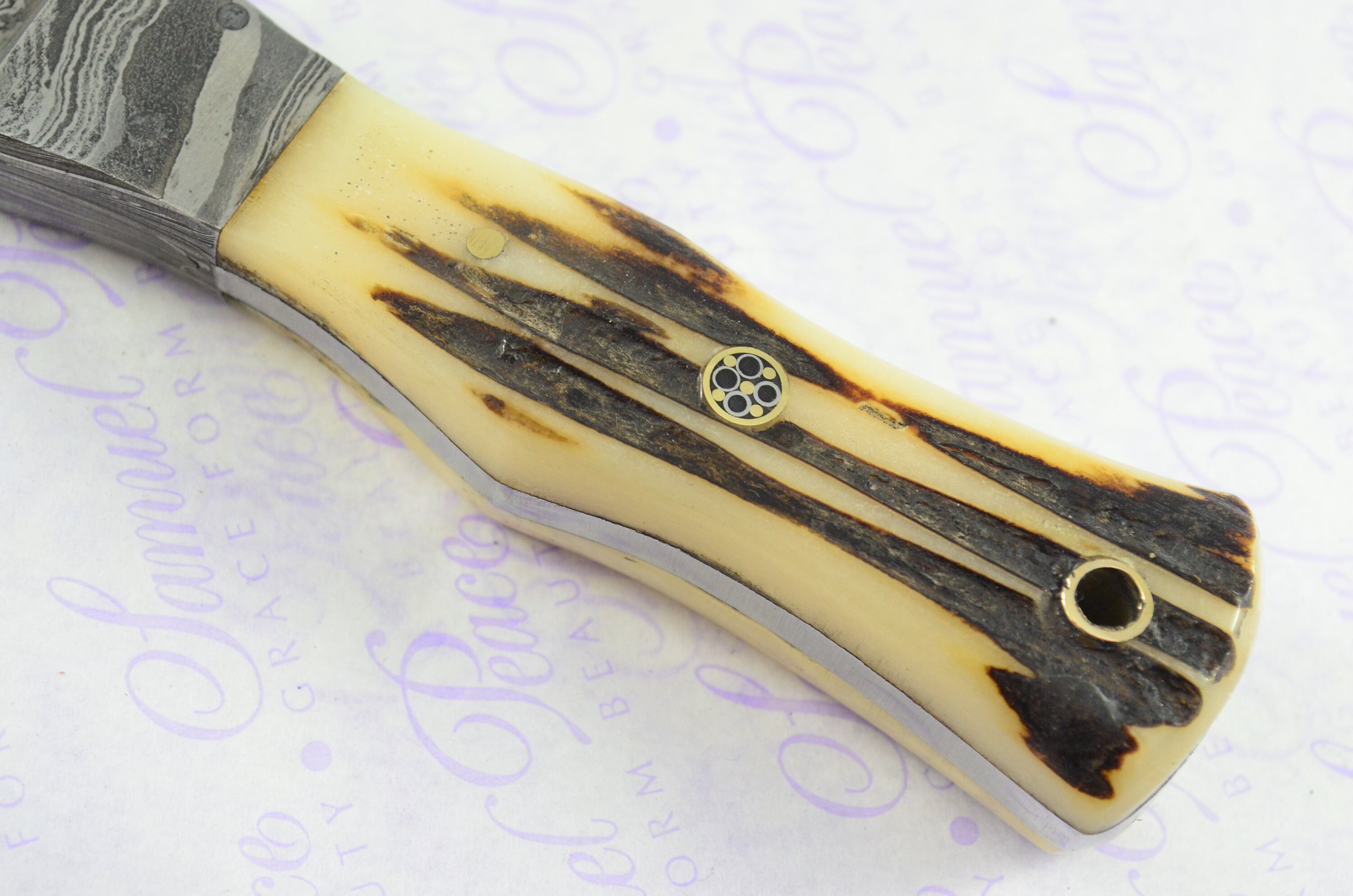 New Genuine Damascus Steel Bespoke Full Tang Stag Horn Antler - Etsy