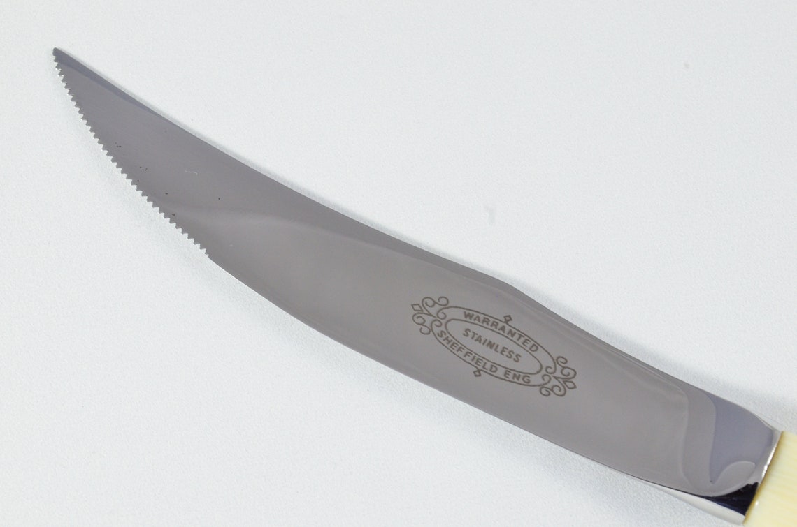 New Fantastic Genuine Cream/white Handle Steak Knife Made in - Etsy