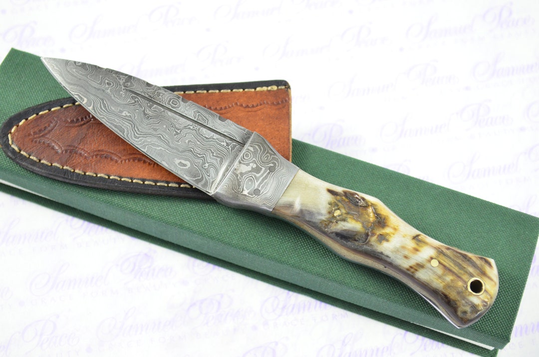 New Genuine Damascus Steel Bespoke Full Tang Rams Horn Scale - Etsy