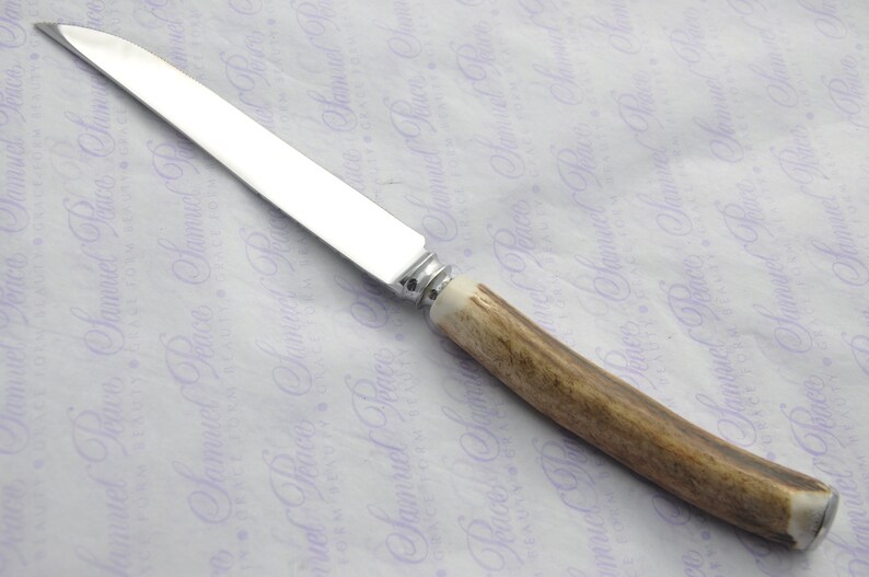 6 Pairs Genuine Stag/antler Handle Steak Knives & Three Prong Forks in ...