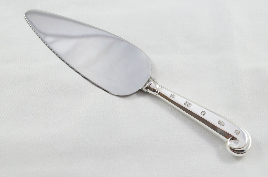 Boxed Sterling Silver Pie Cake Gateaux Serving Knife Octagonal Pistol ...