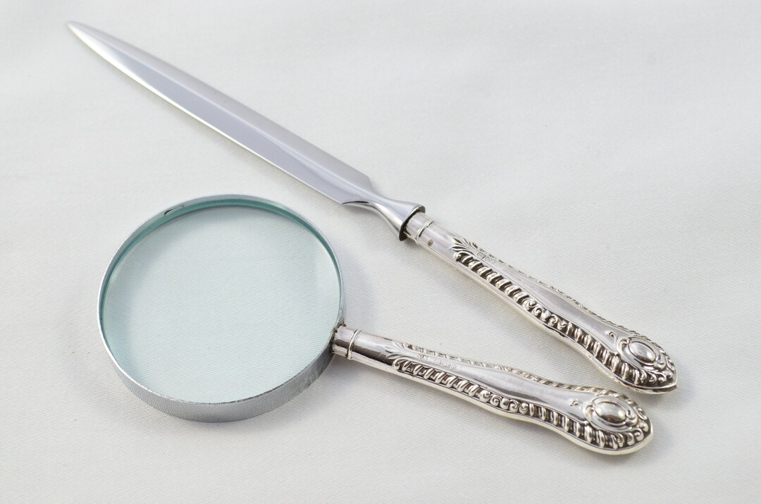 Fantastic Vintage Gadroon Pattern Sterling Silver Desk Set Hallmarked ...