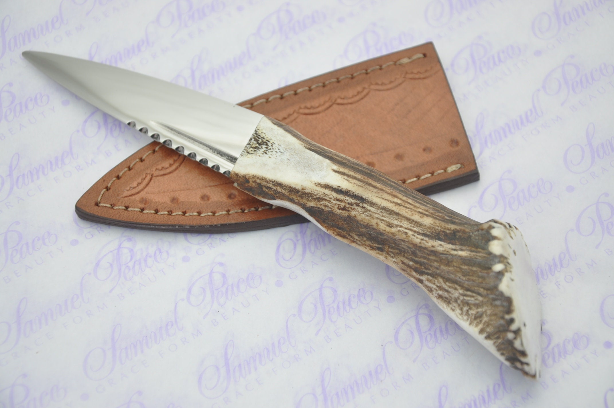 New Genuine Full Crown Stag Handle Sheffield Stainless Steel Sgian Dubh ...