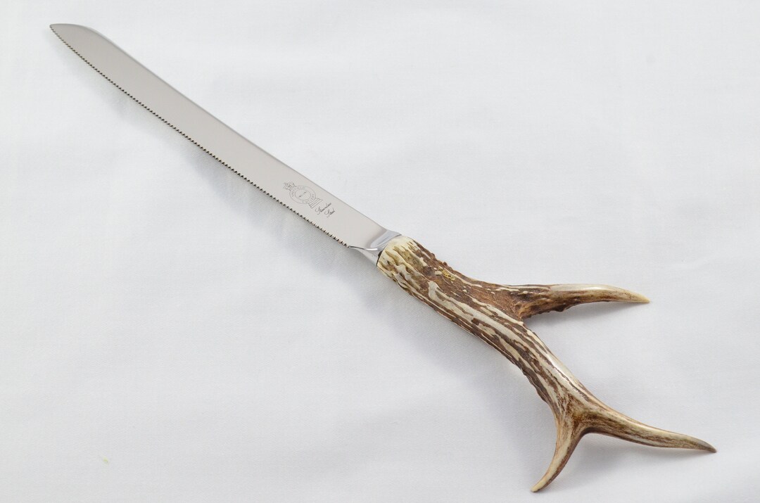 Genuine Roe Deer Stag Horn Antler Handled Bread Knife Made in Sheffield ...