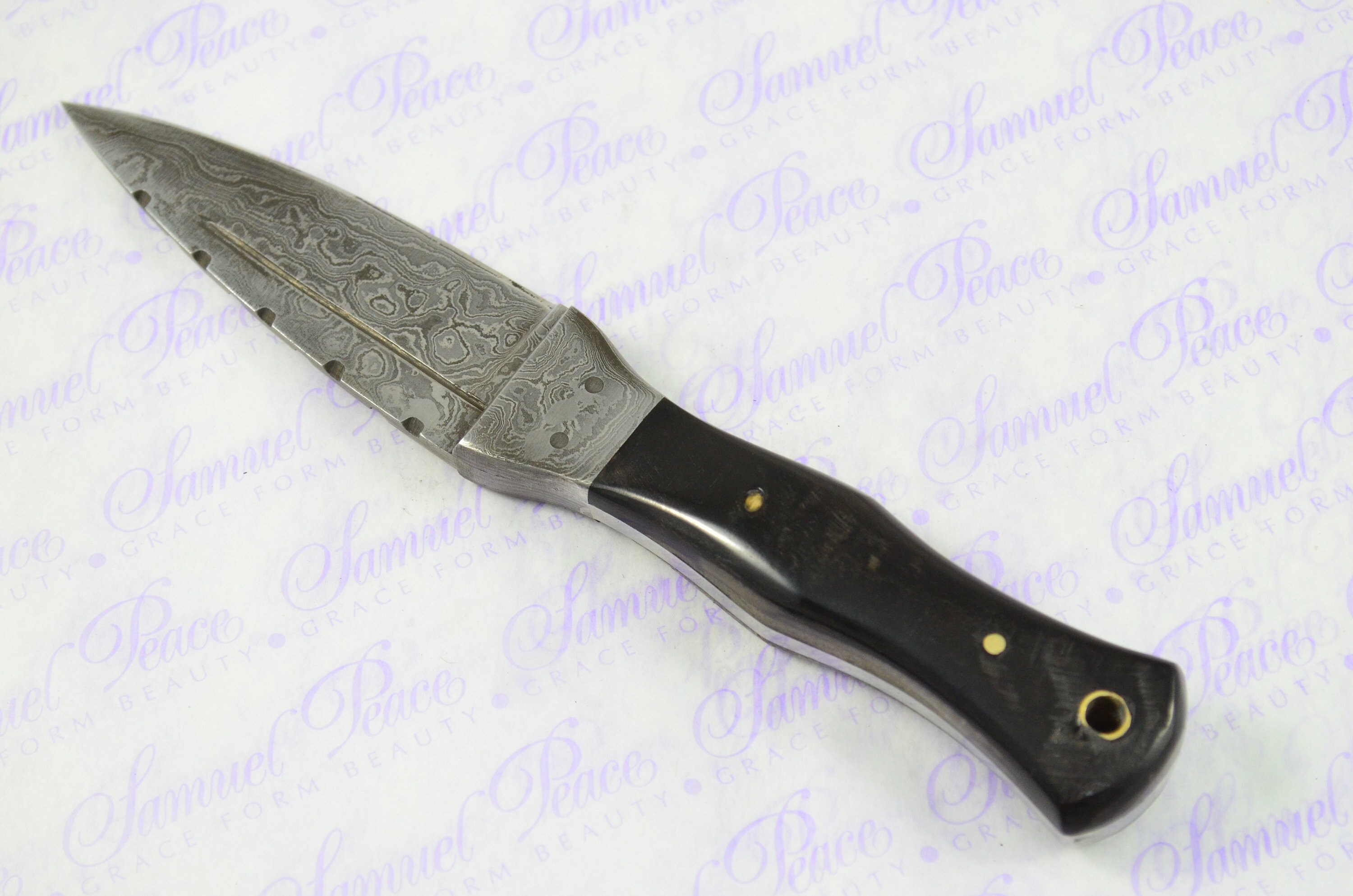 New Genuine Damascus Steel Bespoke Full Tang Rams Horn Scale Tang ...