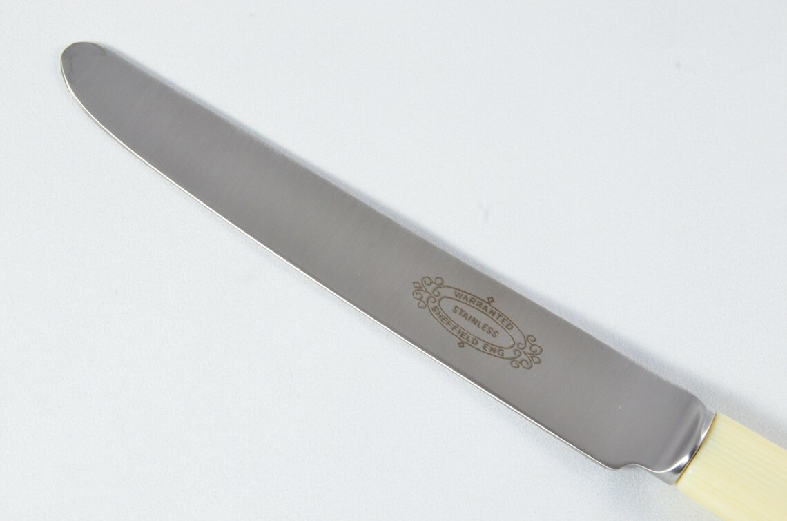 New Fantastic Genuine Cream Handle Table Knife Brushed Finish Made in ...