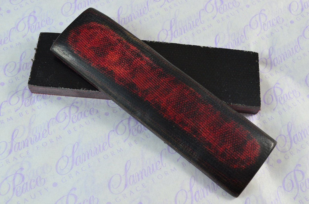 Pair of Red & Black Canvas Micarta Knife Scales Knife Making Parts ...