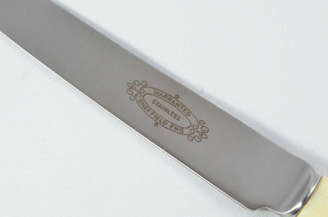 New Fantastic Genuine Cream Handle Table Knife Brushed Finish Made in ...