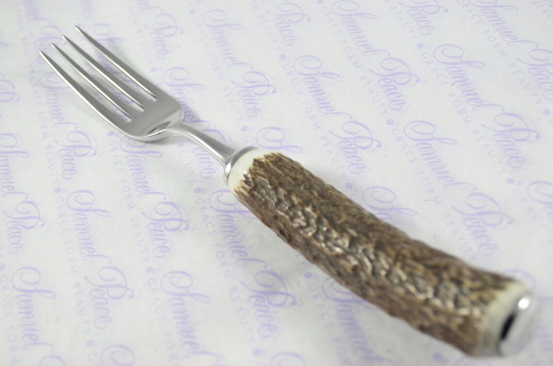 Six Genuine Stag/antler Handle Steak Forks Boxed Made in Sheffield ...