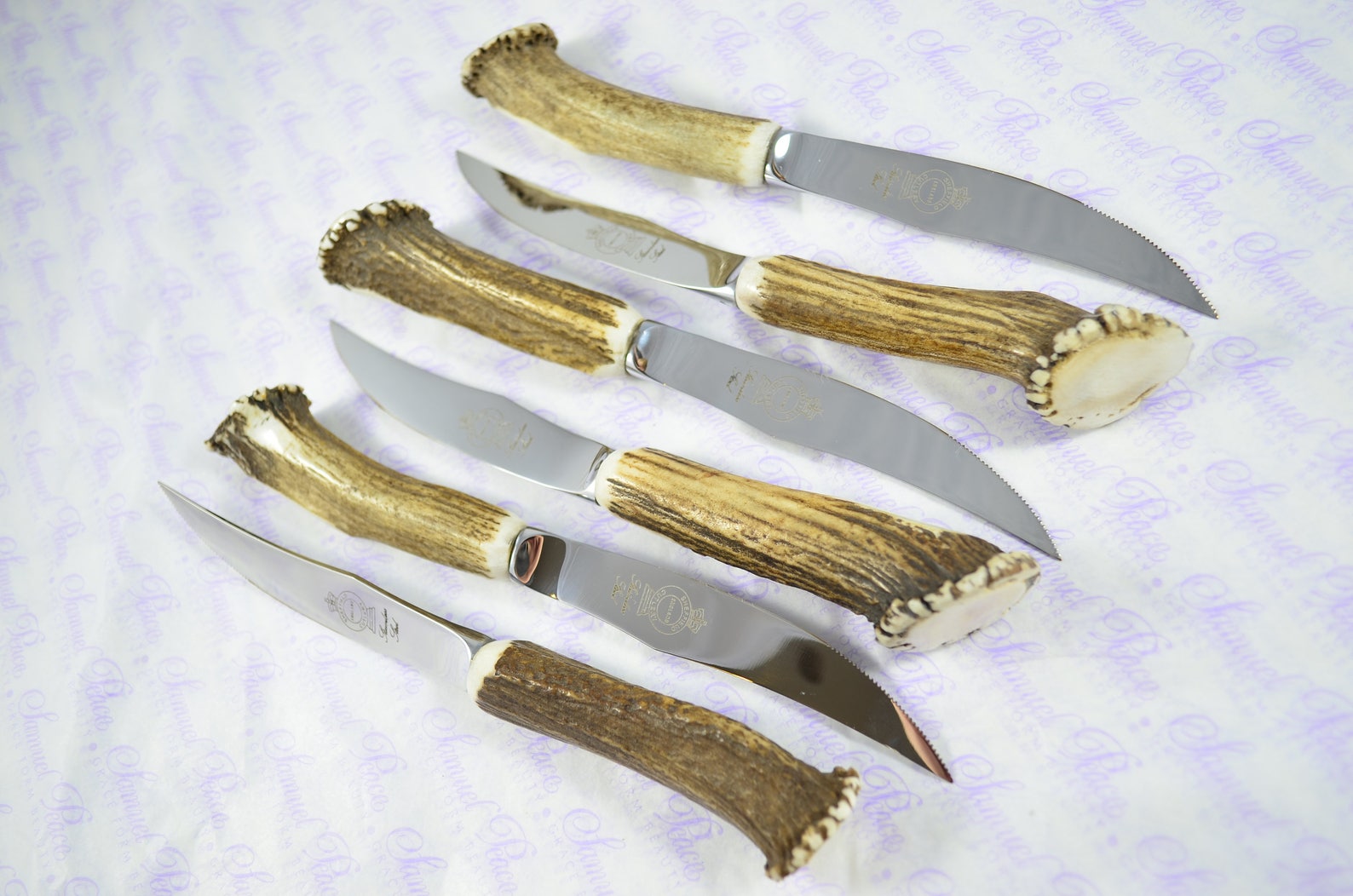 Six Full Crown Genuine Stag/antler Handle Steak Knives Made - Etsy