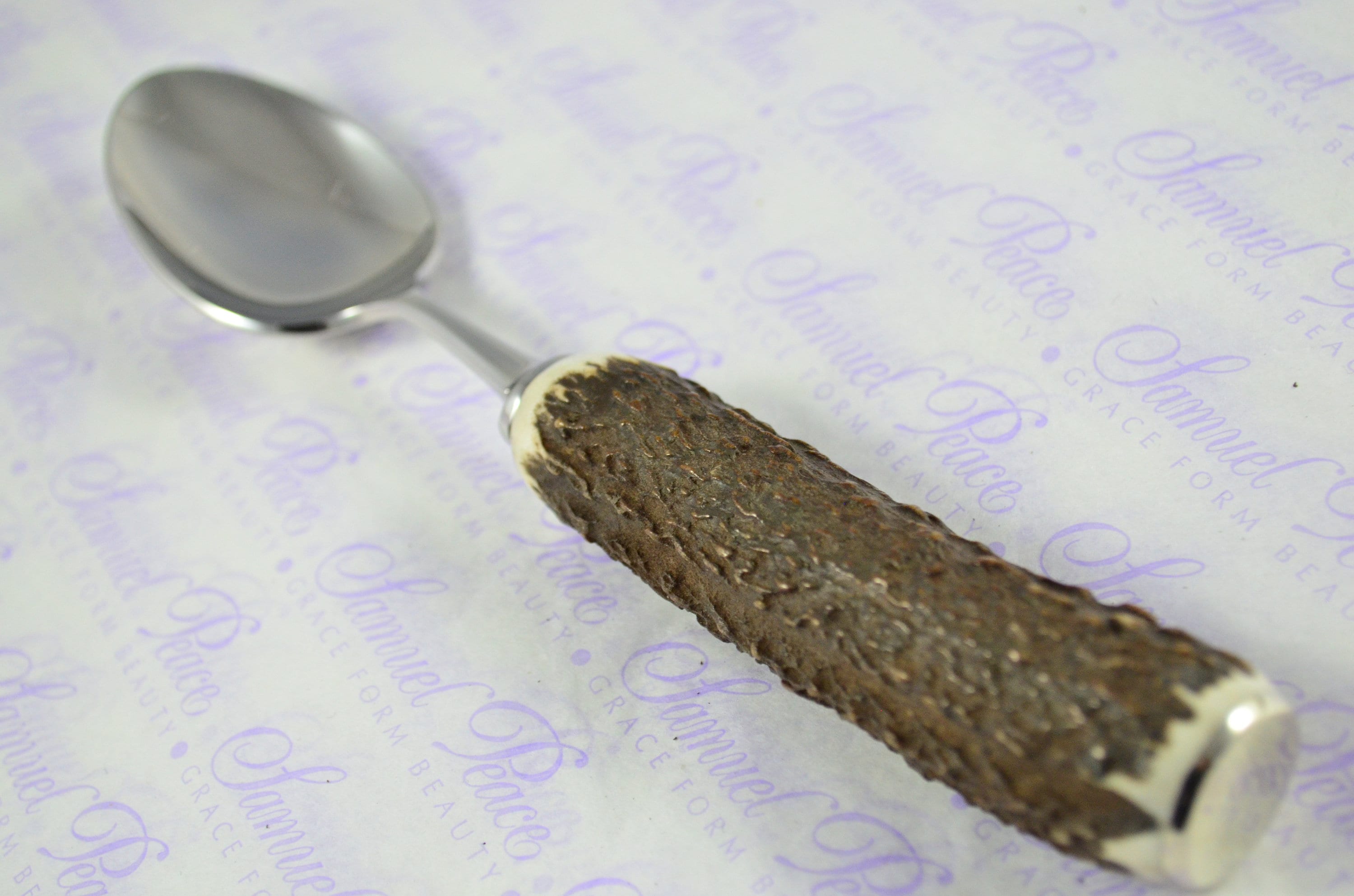 Six New Genuine Stag/antler Handle Dessert Spoons Boxed Made - Etsy