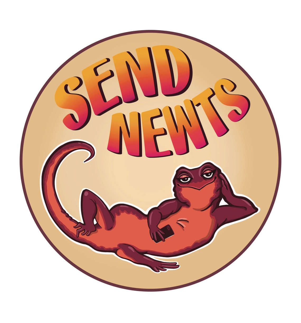 Send Newts Vinyl Sticker 3 Circle Laptop or Waterbottle Sticker Send ...