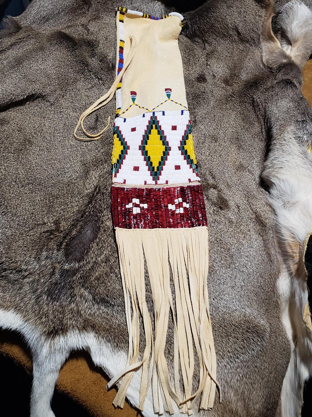 Sioux Pipe Bag With Quilled Panel - Etsy