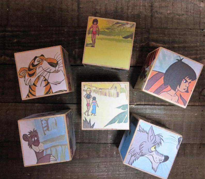Storybook Blocks / The Jungle Book / Baby Blocks / Disney / | Etsy