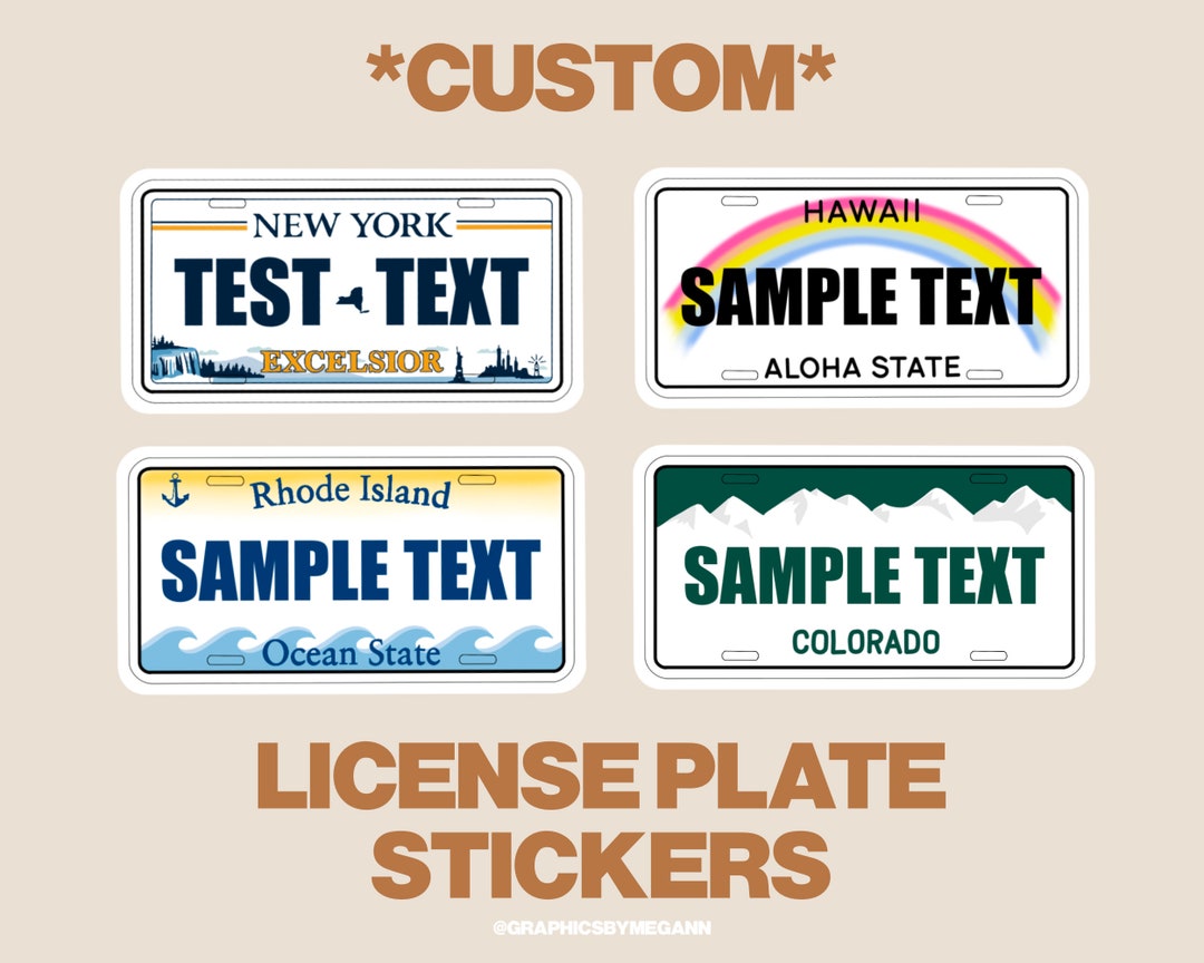 CUSTOM License Plate Sticker - Etsy