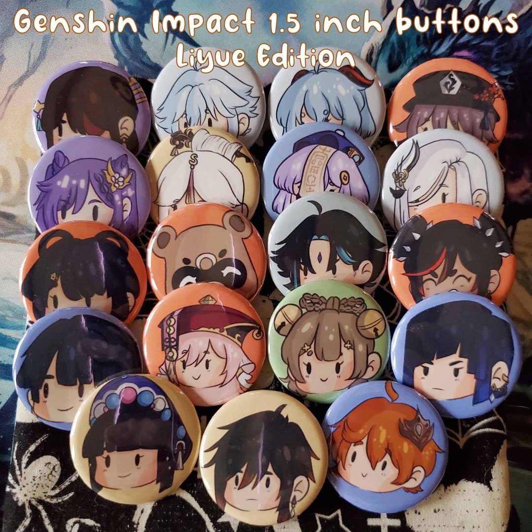 Genshin Impact Character Buttons Liyue Only 1.5 Inch Buttons - Etsy