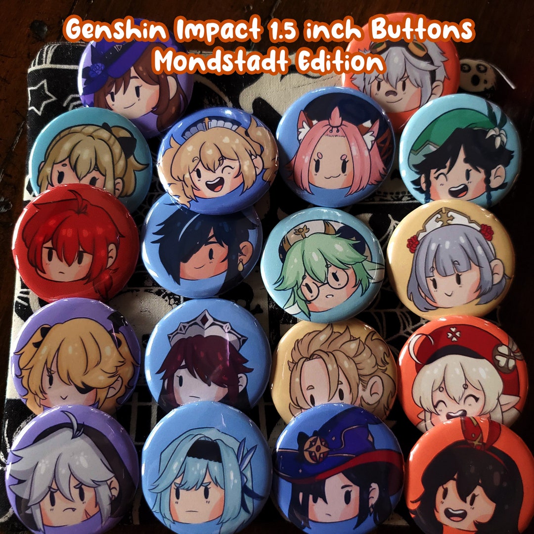 Genshin Impact Character Buttons Mondstadt Only 1.5 Inch Buttons - Etsy
