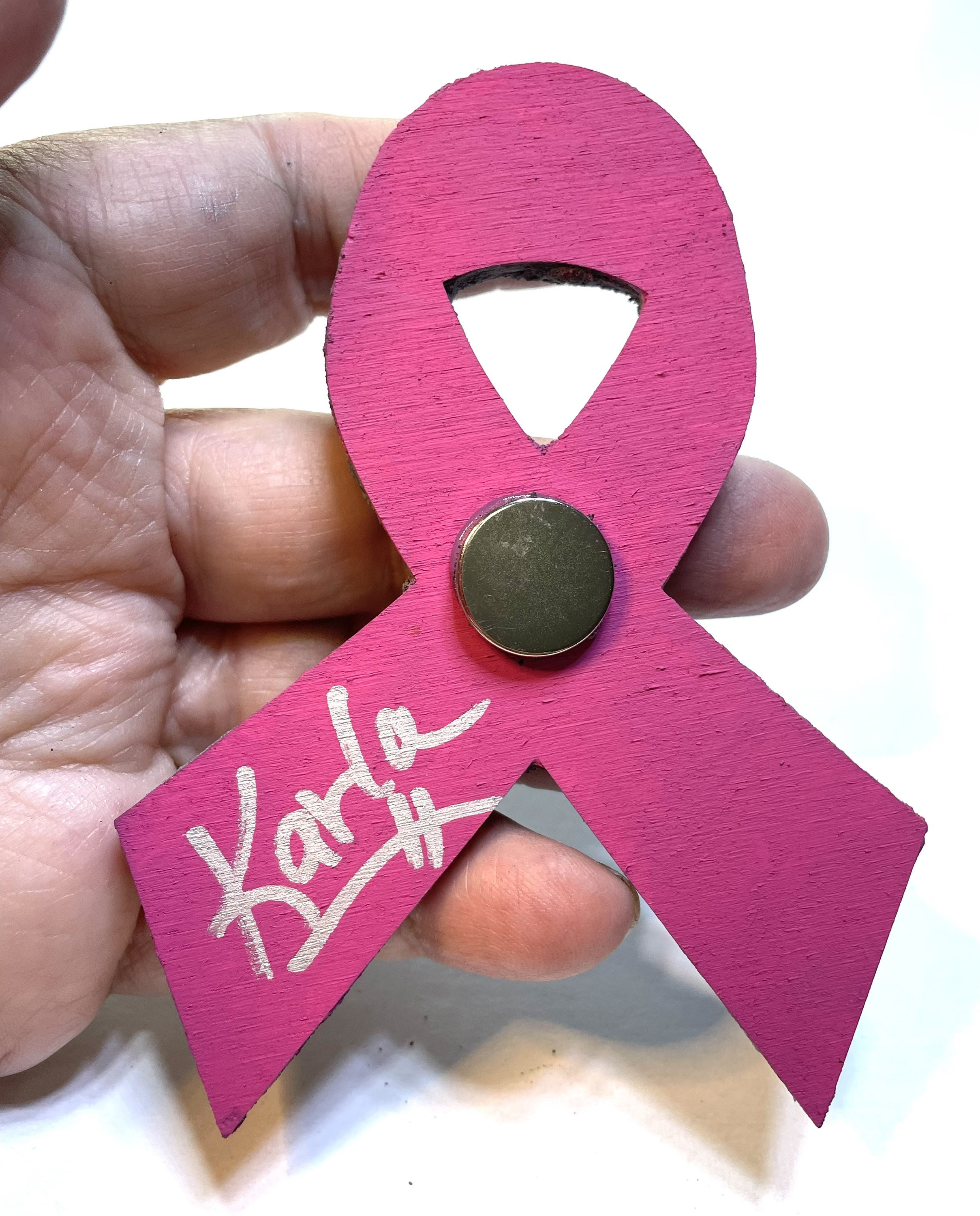 Pink Breast Cancer Ribbon Mosaic Fridge MAGNET Artwork 4" by Artist ...