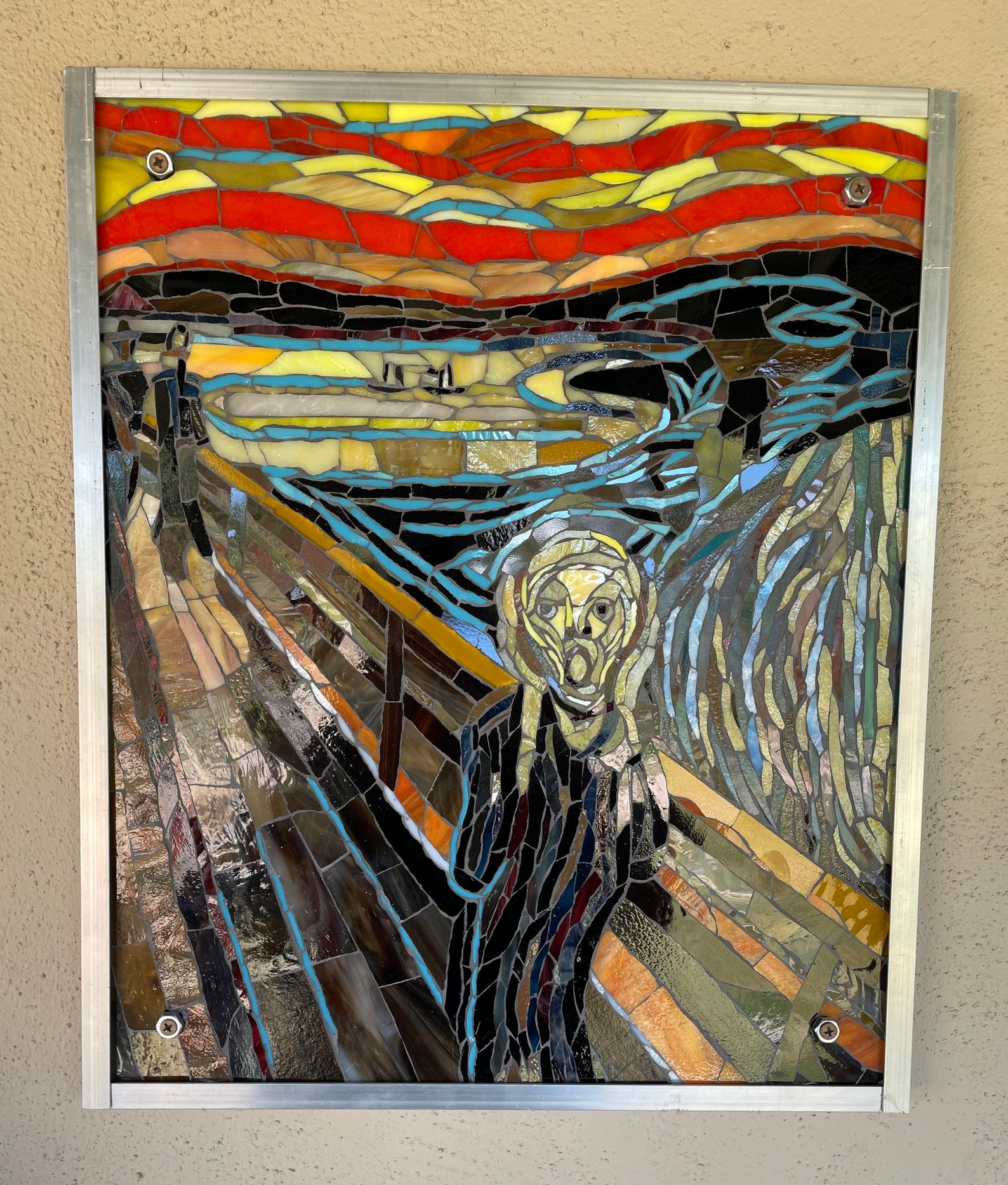 The Scream - Glass Mosaic Artwork by Artist Mosaicsbykarla - Etsy