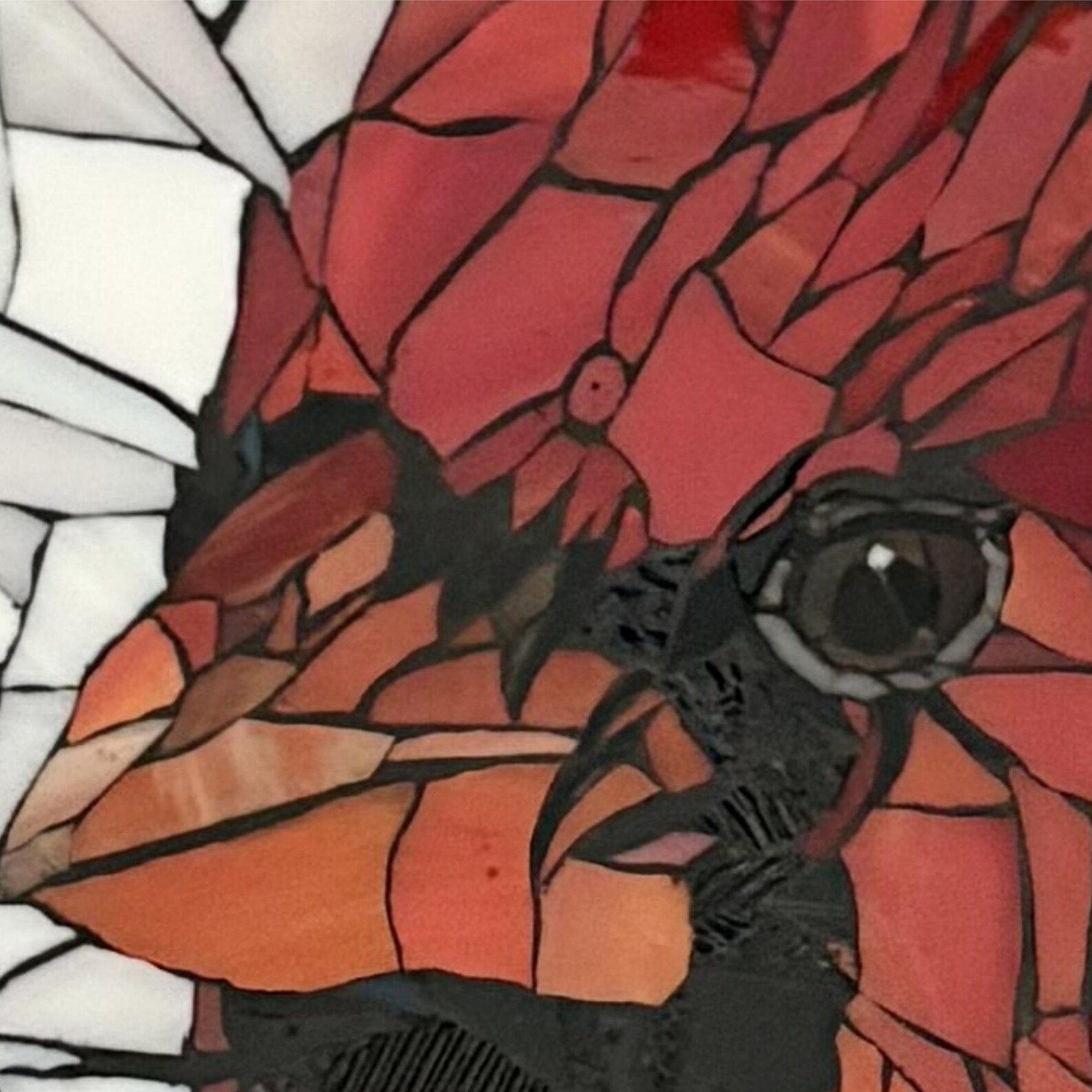 Red Cardinal Bird - Glass Mosaic Artwork 23x23 by Artist Mosaicsbykarla ...