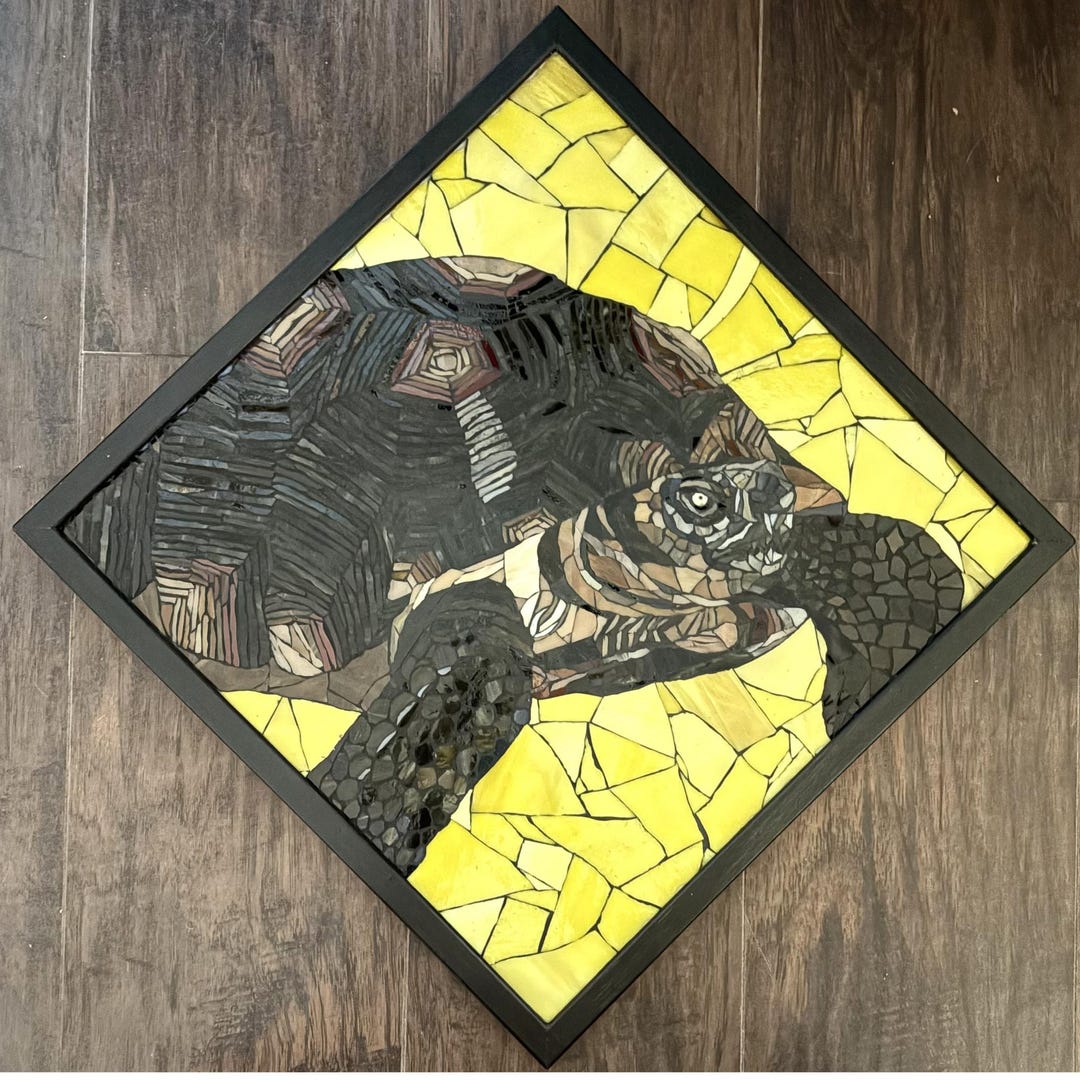 Desert Tortoise - Glass Mosaic Artwork 23x23 by Artist Mosaicsbykarla ...
