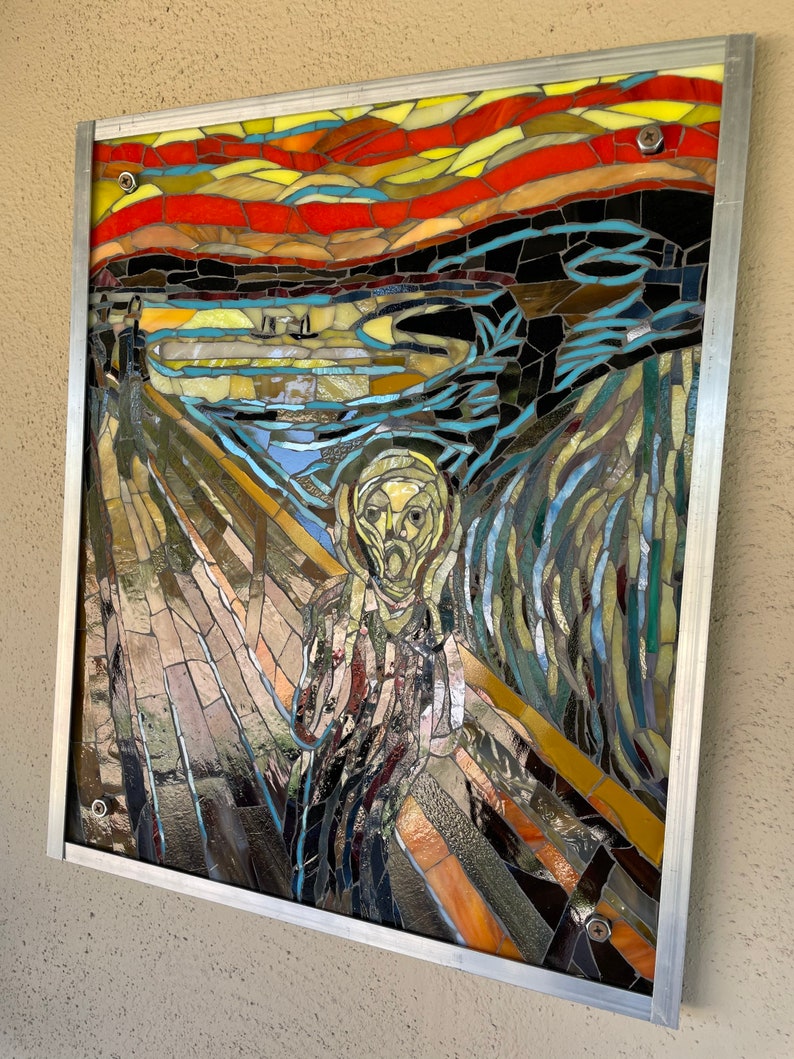 The Scream - Glass Mosaic Artwork by Artist Mosaicsbykarla - Etsy