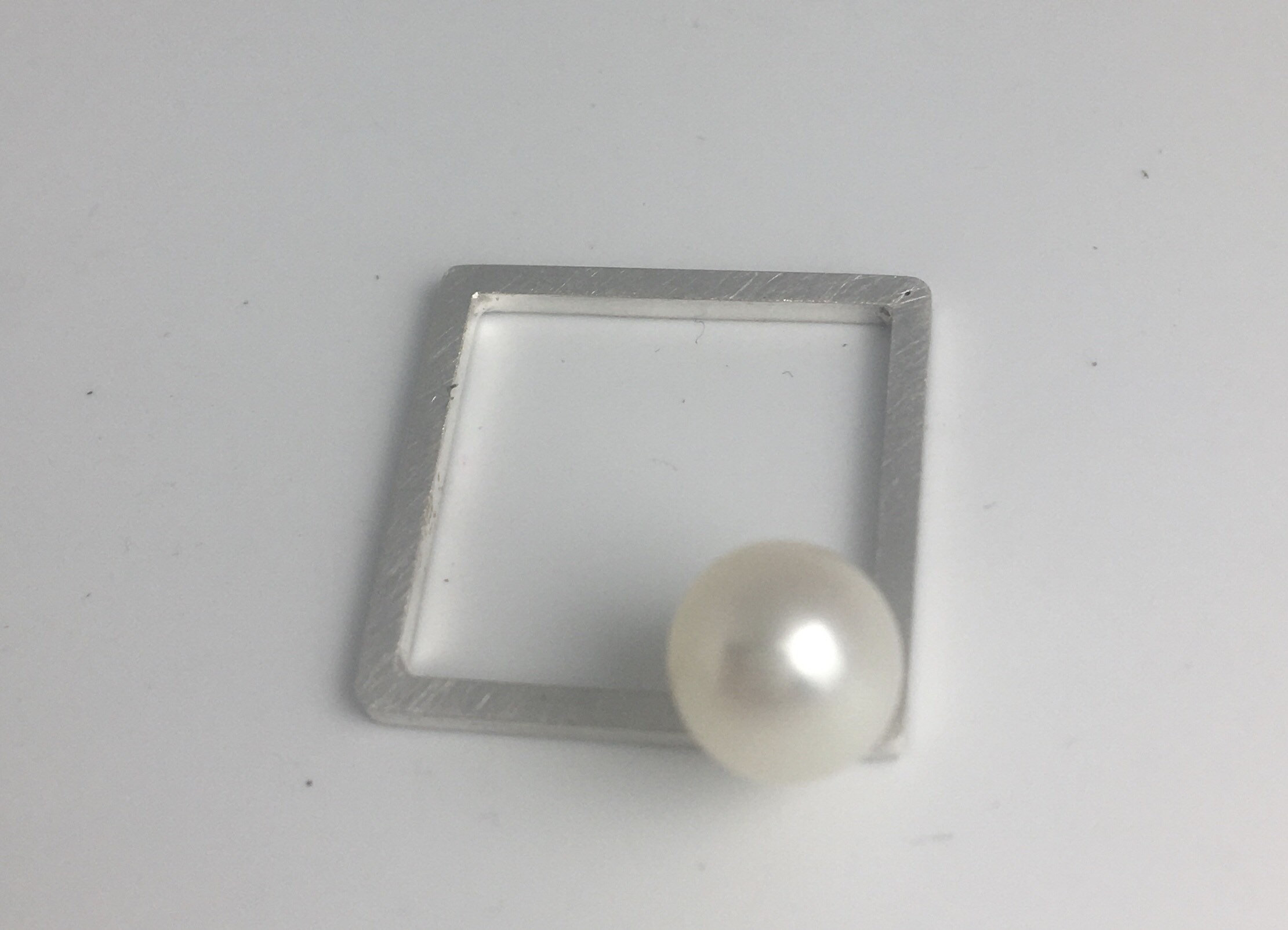 Pearl ring. Dainty freshwater pearl on a square wire of | Etsy