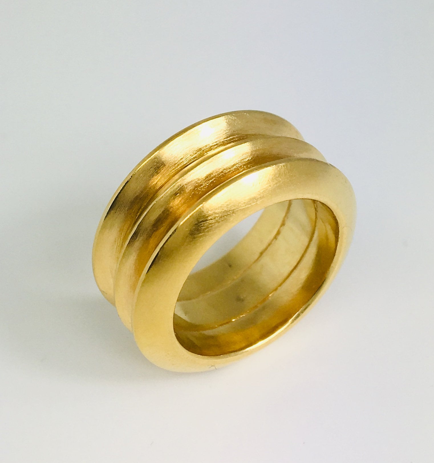 Wide and Thick Gold Ring Gold Plated Sterling Silver | Etsy