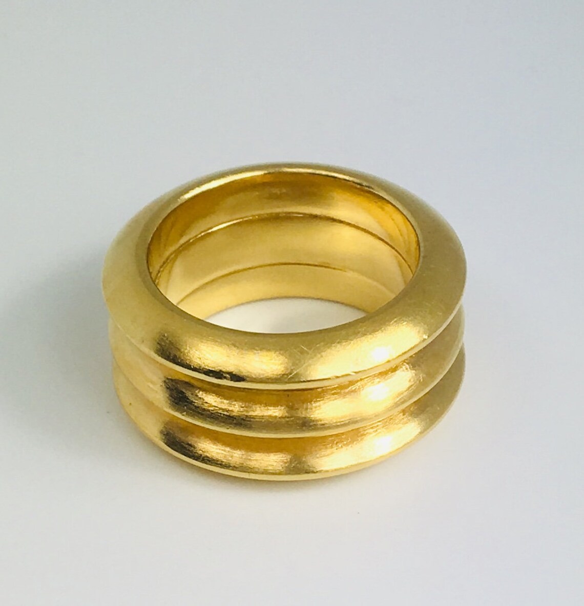 Dicker Goldring gold plattiert sterling silver - Etsy.de