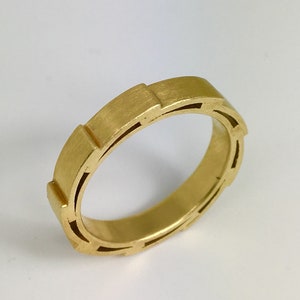 Contemporary Ring Gold Layered Sheets Plated, Sterling Silver, Handmade ...