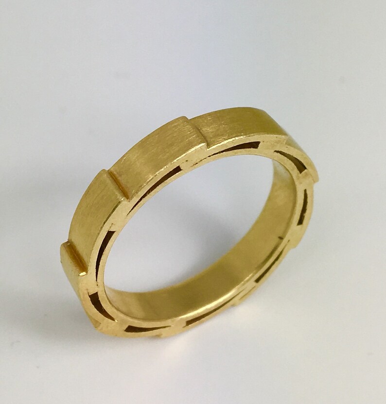 Contemporary Ring Gold Layered Sheets Plated Sterling Silver | Etsy