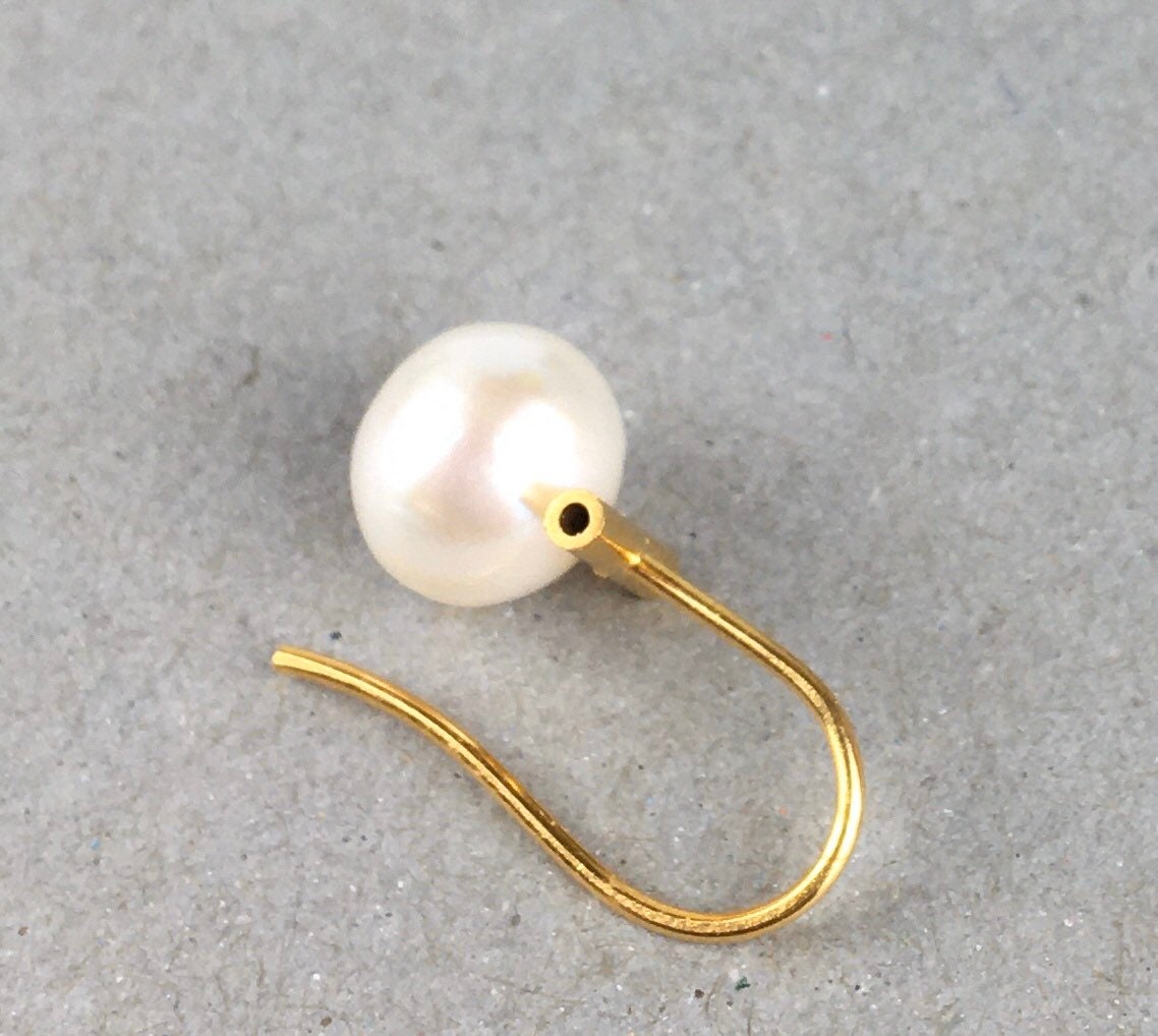 Freshwater pearl earring. Pearls on a wire of 14k gold. Dangle | Etsy