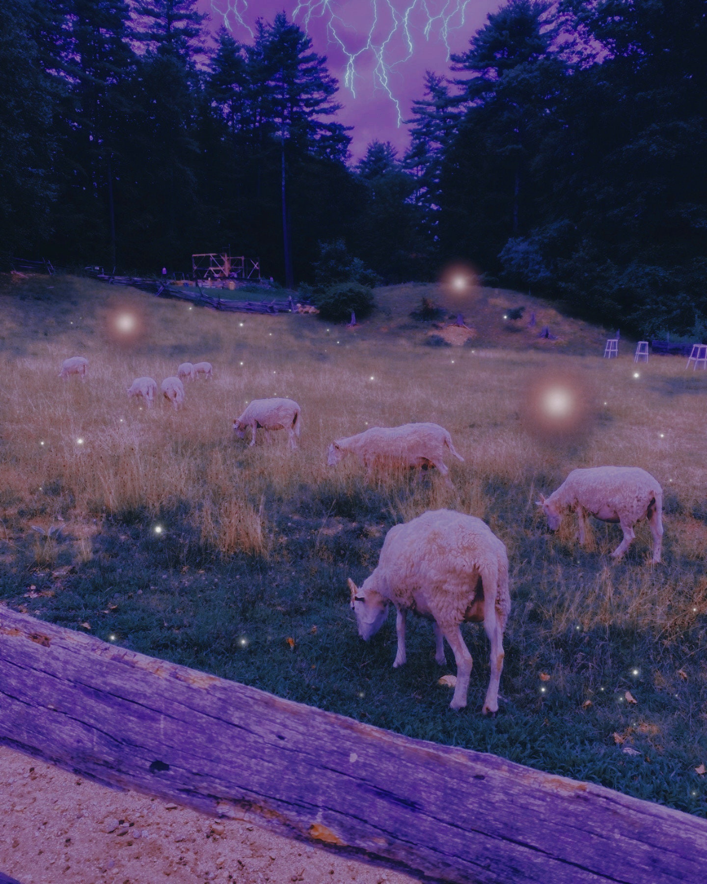 Dreamcore Sheep: Surreal Lightning & Orb Photo Print From Sturbridge ...